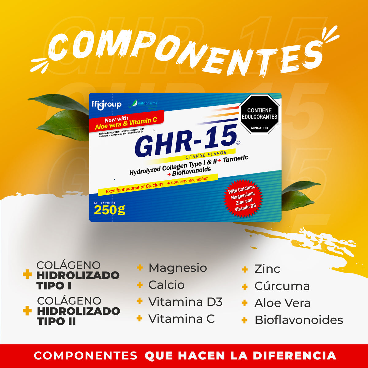 GHR-15 Efervescente Colágeno Hidrolizado - Market oficial – Bienestar Natural
