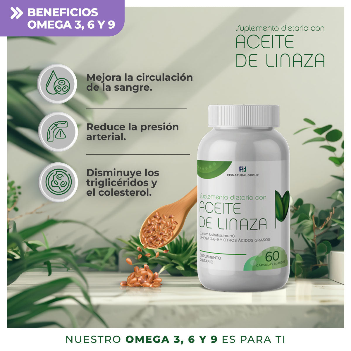 CÁPSULAS DE OMEGA 3, 6 Y 9 ACEITE DE LINAZA – Bienestar Natural
